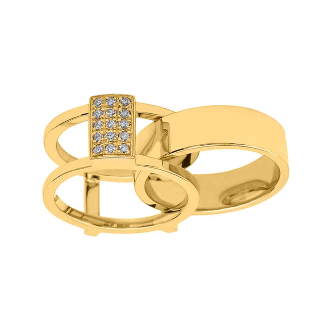 Merging Romance Ring || Two Piece Ring || Puzzle Ring || Bridal ...