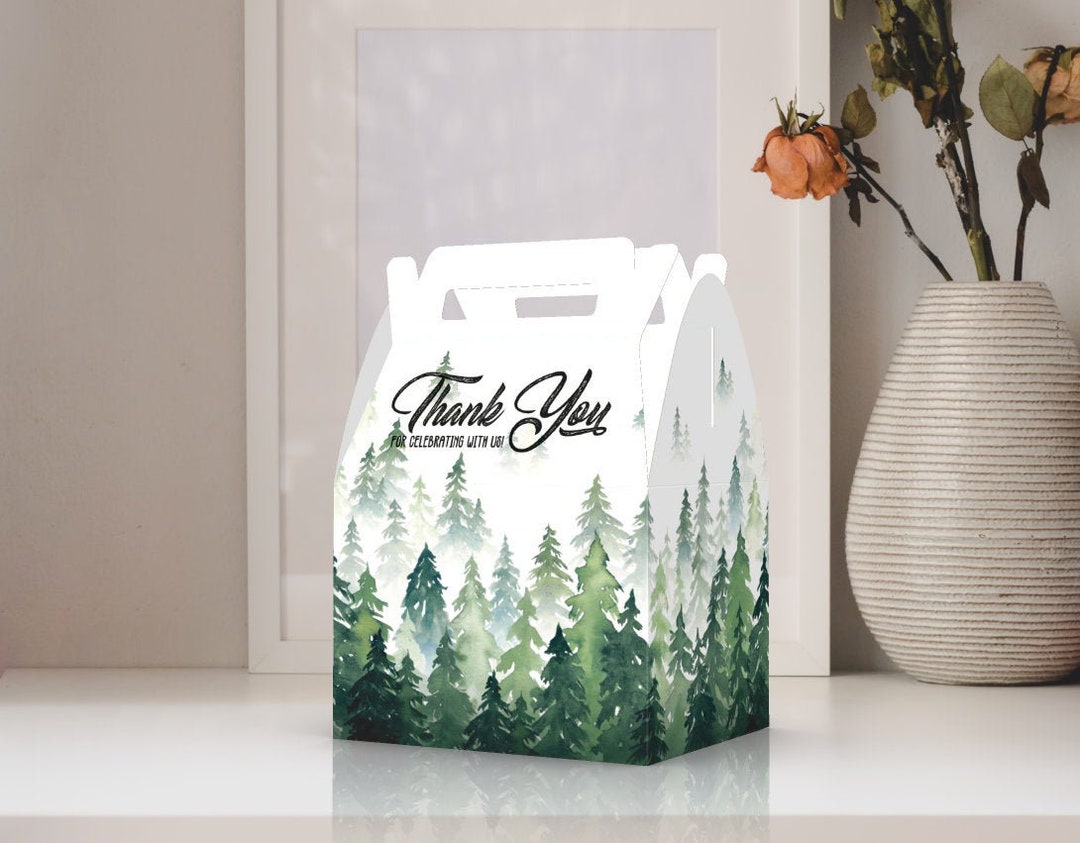 Pine Trees, Forest, Watercolor, Birthdays, Weddings, Baptisms Favor ...