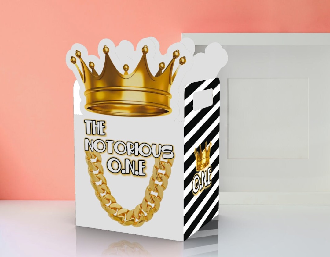 NOTORIOUS ONE, 1st Birthday, Gold Chain, Gold Crown, King, Favor Box - Etsy