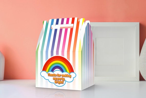 Rainbow Clouds Colorful party favor box | Etsy