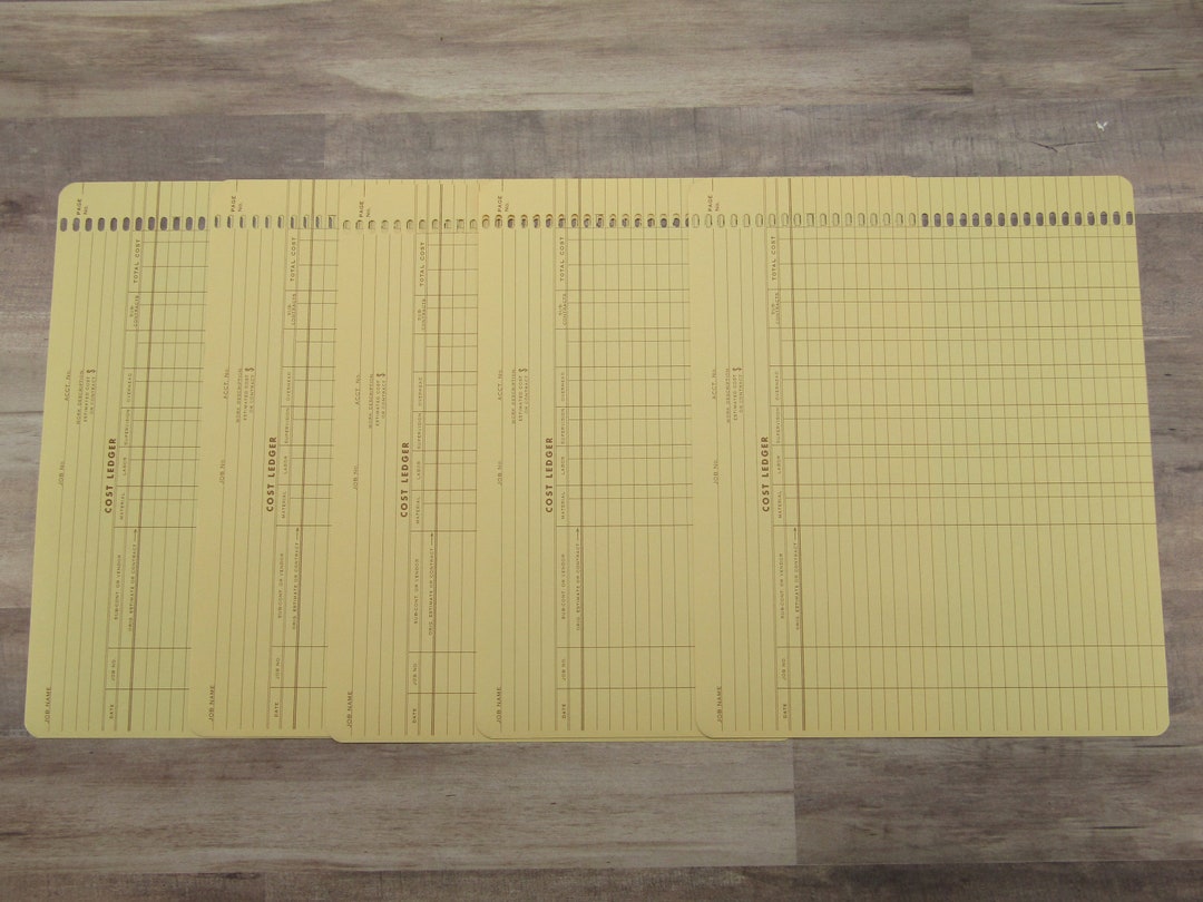 10 Vintage Yellow Ledger Paper-junk Journal Supply-junk - Etsy