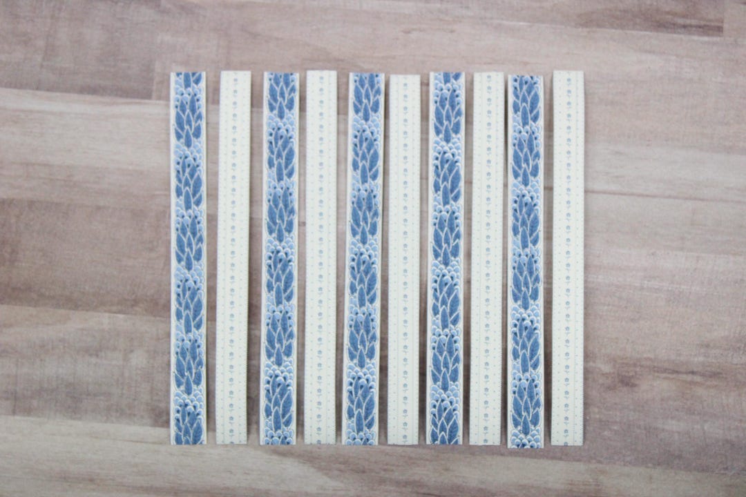 10 Vintage Blue Wallpaper Scraps Strips - Junk Journal Supplies - Junk ...