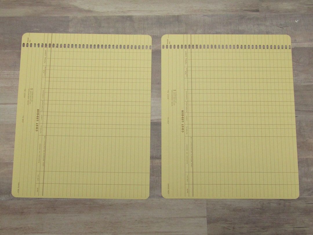 10 Vintage Yellow Ledger Paper-junk Journal Supply-junk Journal Pages ...