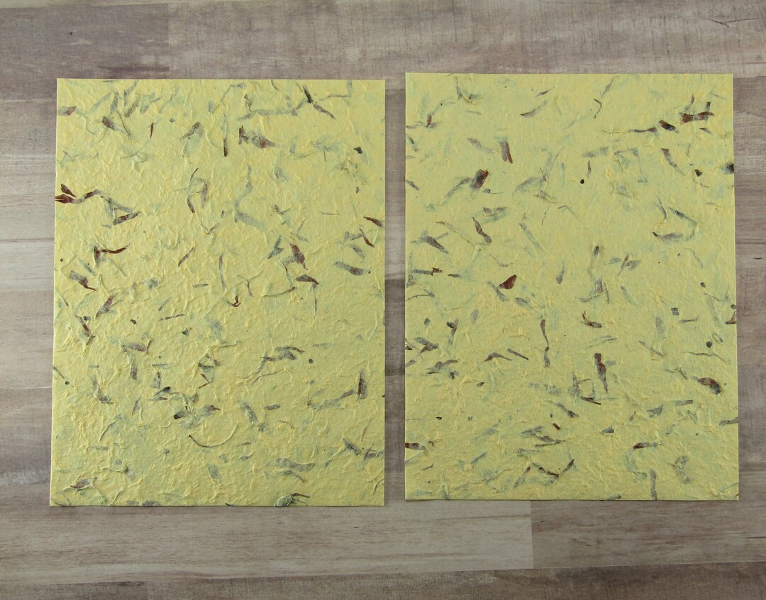 6 Yellow Handmade Paper Sheets- Journal Paper - Scrapbooking-journaling ...