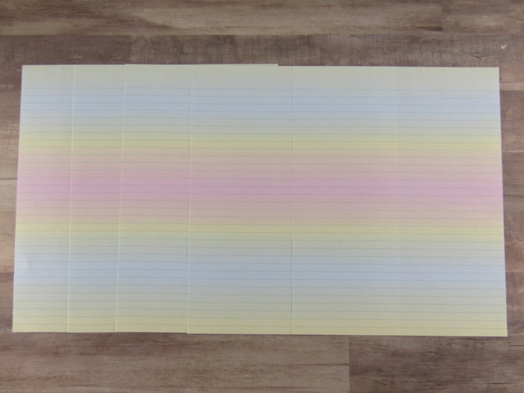 10 Gradient Color Ruled Paper 8 1/2 X 11 Paper - Etsy