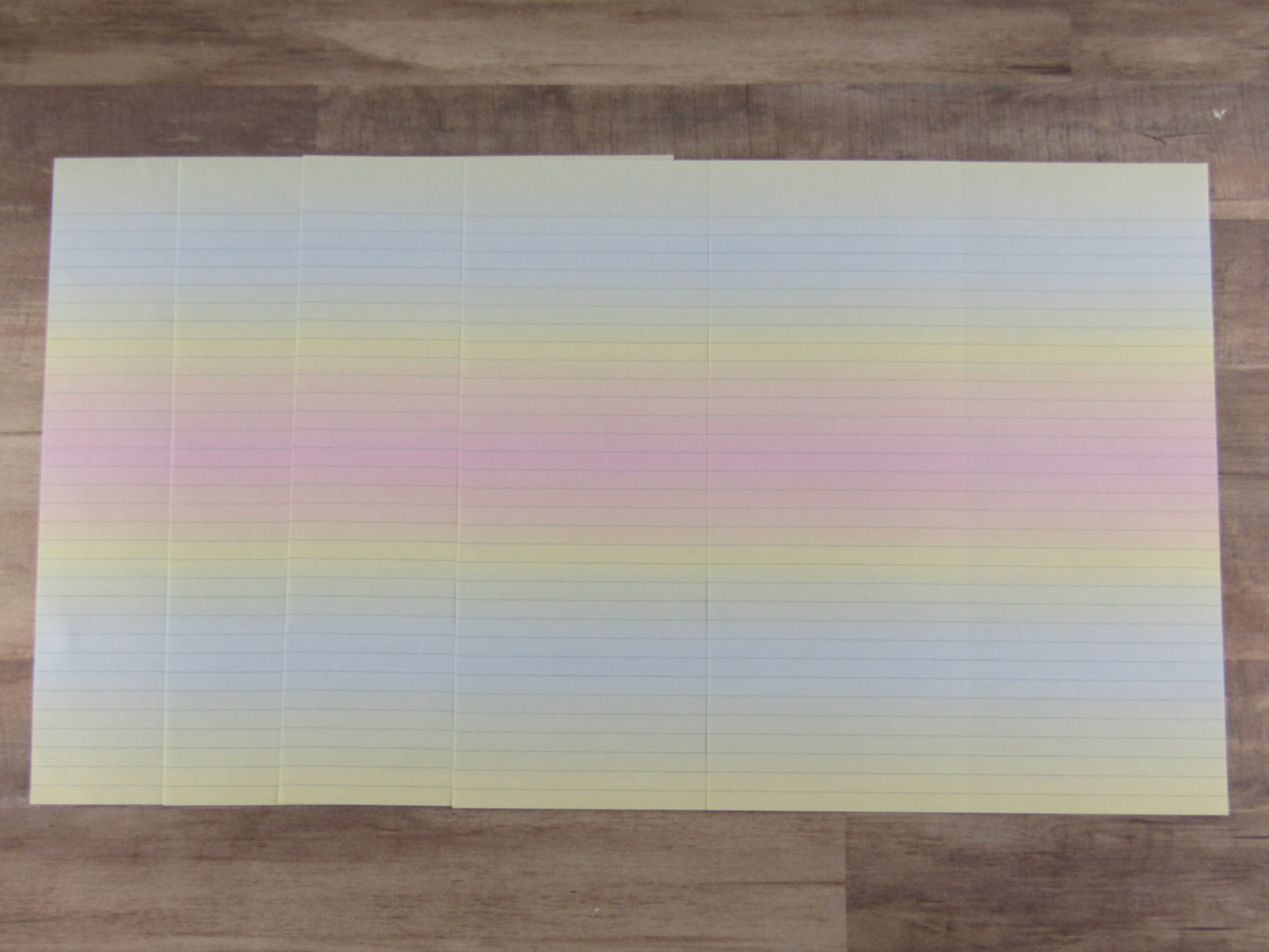 10 Gradient Color Ruled Paper 8 1/2" X 11" Paper - SINGLE SIDED - Color ...
