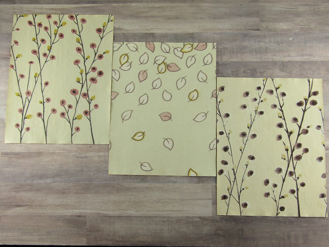3 Fall Sheer-tea Stain Pages-single Sided 8 1/2 X 11 - Etsy