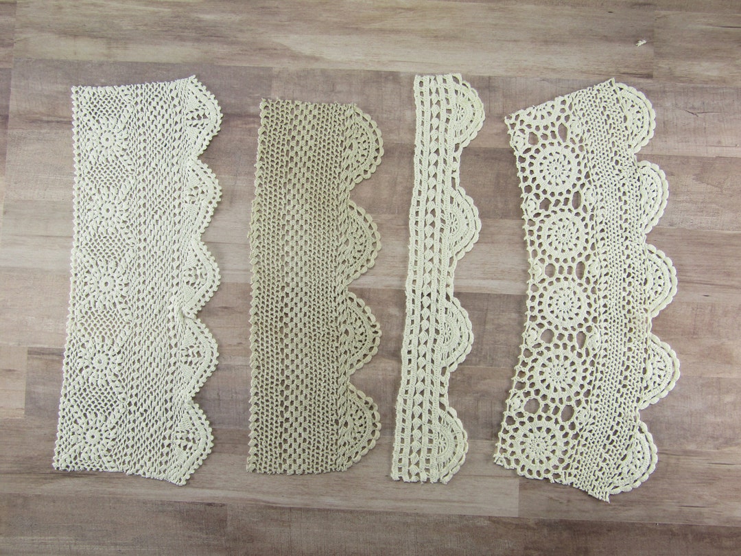Vintage Handmade Crochet Lace Edgings-craft Lace Fabric-mixed Media ...