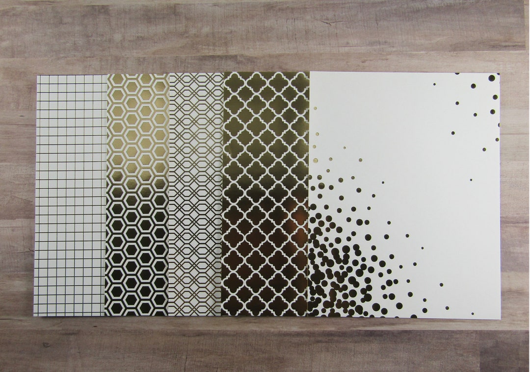 5 Gold Decorative Paper Single Sided - 8.5" X 11" Sheets - Journal ...