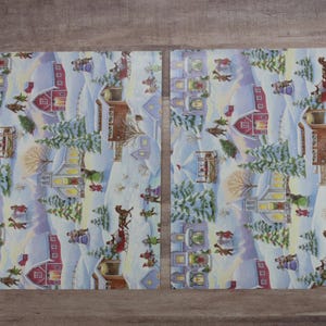 6 Vintage Christmas Scenic Paper Single Sided - 8.5" X 11" Sheets ...