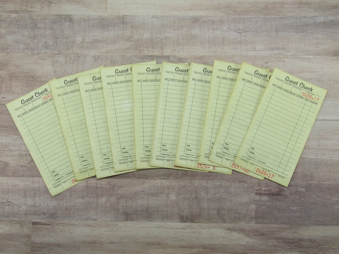 10 Guest Checks Coffee Dyed/stained - Junk Journaling - Mixed Media ...