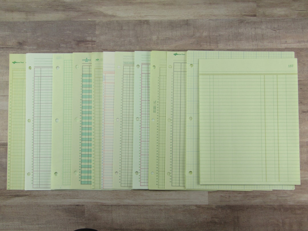 12 Ledger Paper Mix Pack -junk Journal Supply-junk Journal Pages-aged ...