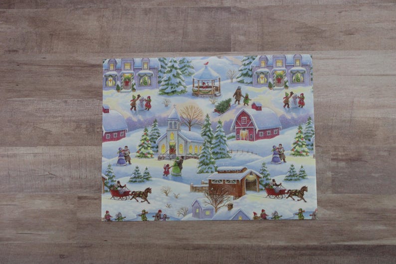 6 Vintage Christmas Scenic Paper Single Sided - 8.5" X 11" Sheets ...