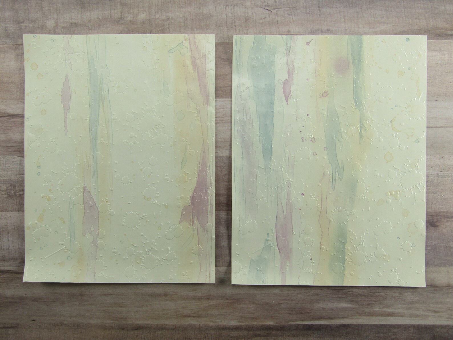 6 Water Color Stain Mark Embossed Paper Sheets-journal Paper ...