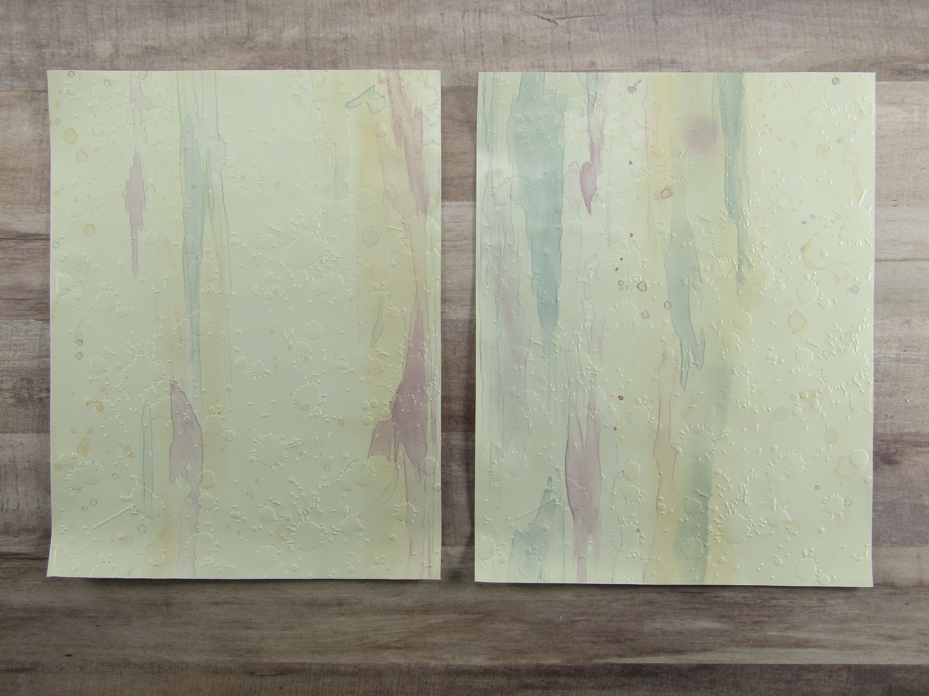 6 Water Color Stain Mark Embossed Paper Sheets-journal Paper ...
