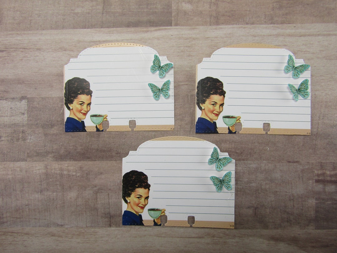 3 Handmade Retro 50s Vintage Rolodex Card- Junk Journal Ephemera- Junk ...