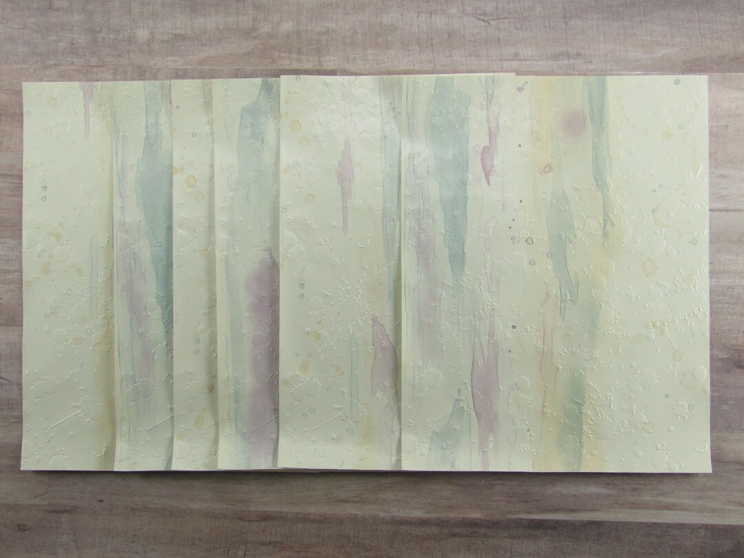 6 Water Color Stain Mark Embossed Paper Sheets-journal Paper ...