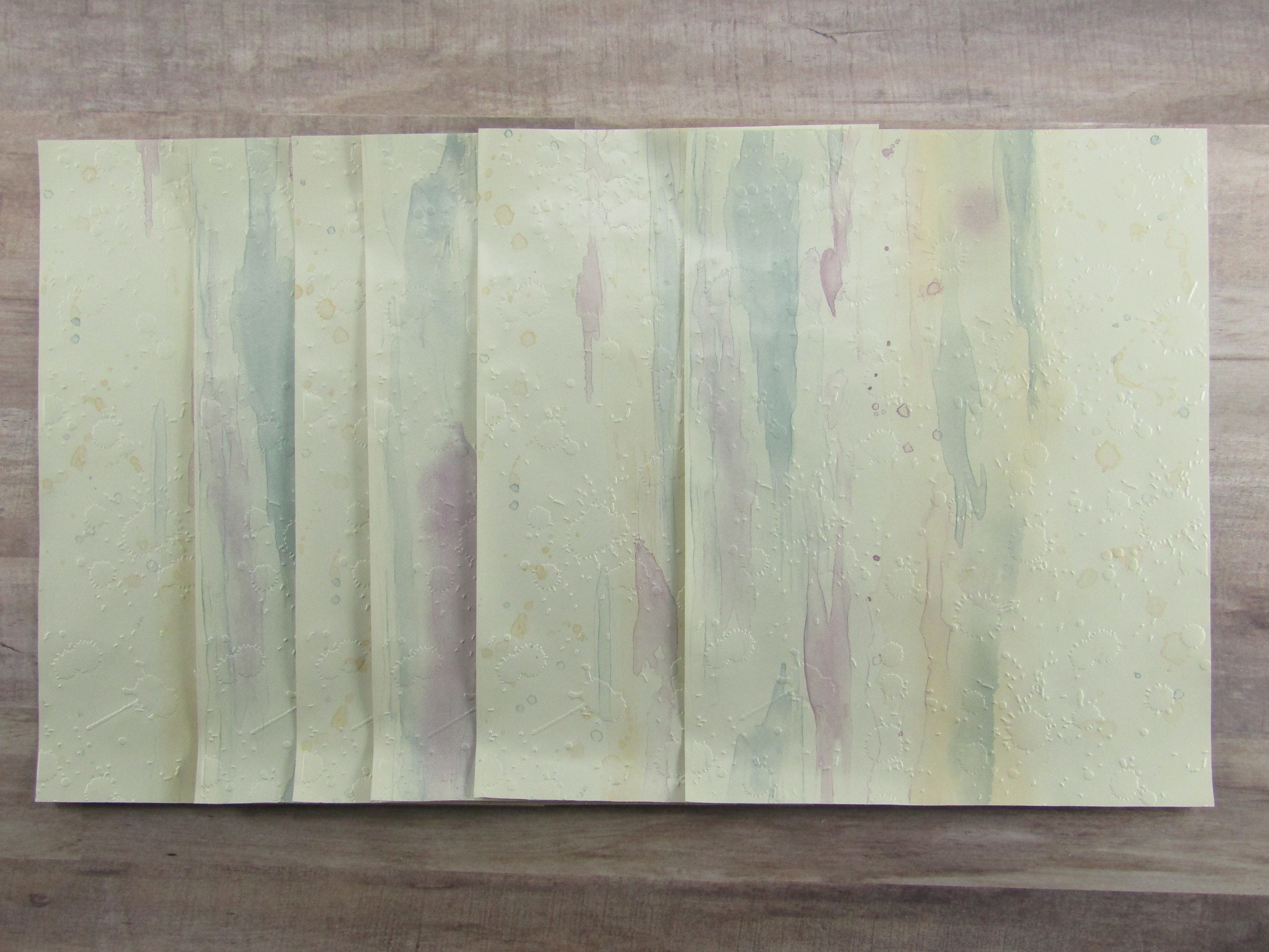 6 Water Color Stain Mark Embossed Paper Sheets-journal Paper ...