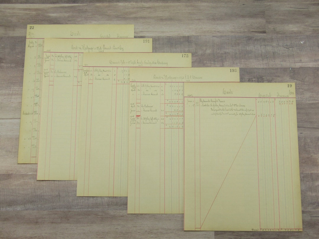 5 Authentic Vintage Lerger Paper Sheets-year 1906-1908 Journal Paper ...