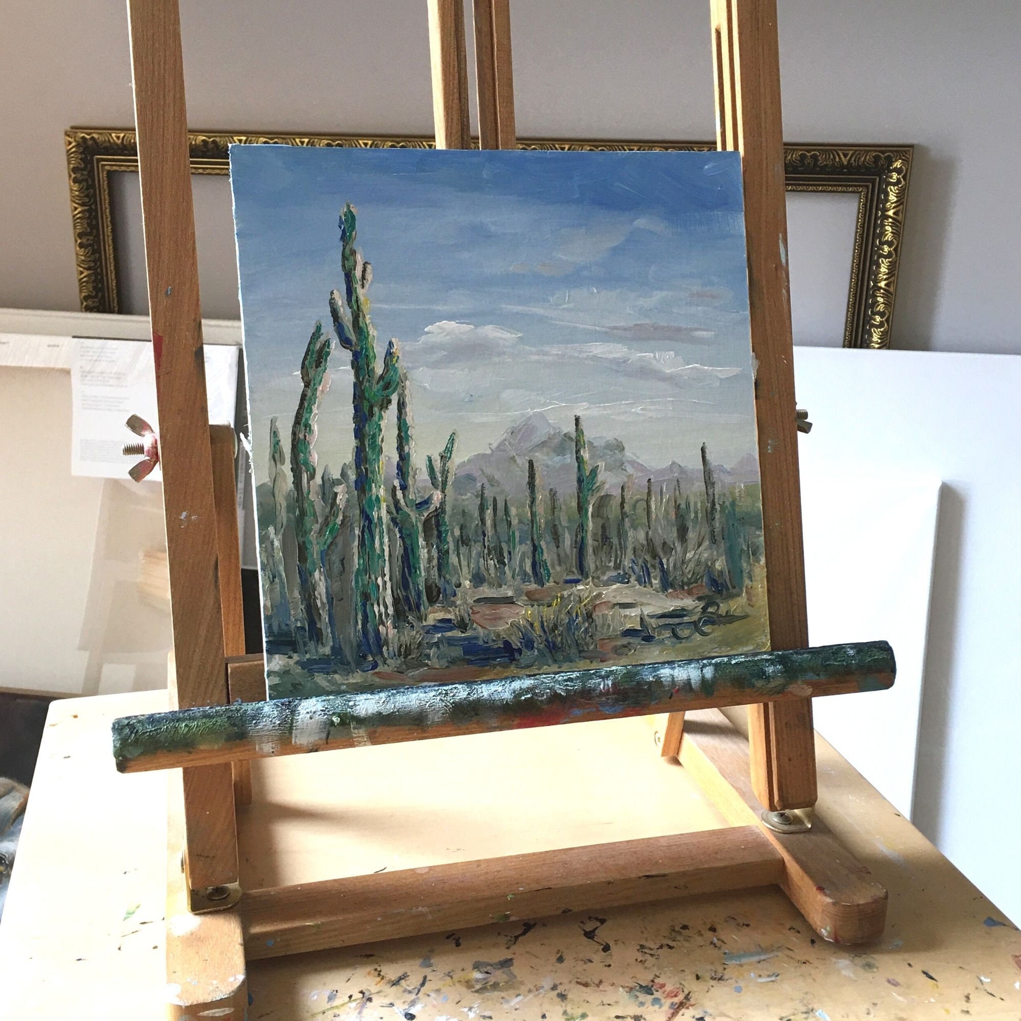 Saguaro Painting Arizona Original Art Saguaro National Park Artwork ...