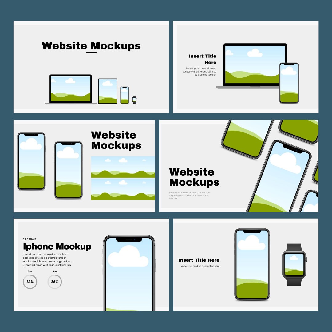 9 Digital Product Mockups Digital Mockup Canva Template iPhone Mockup ...