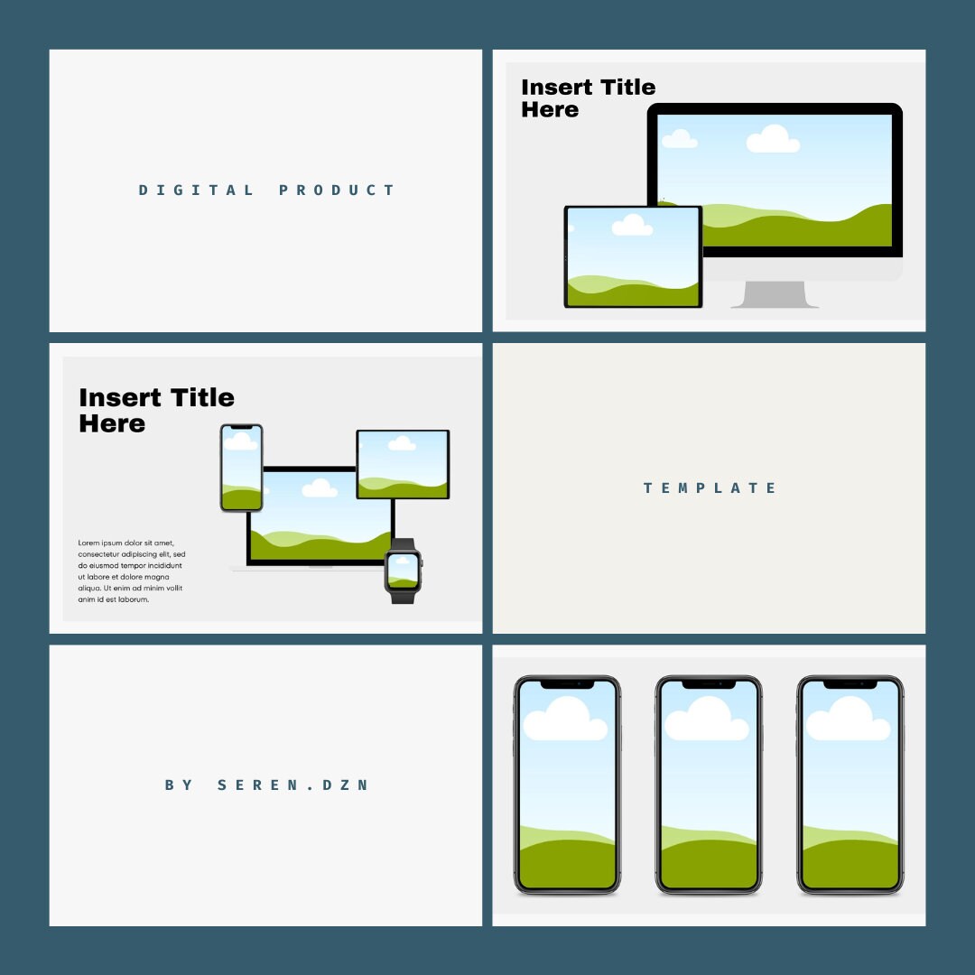 9 Digital Product Mockups Digital Mockup Canva Template iPhone Mockup ...