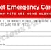 Pet Emergency Card - Etsy
