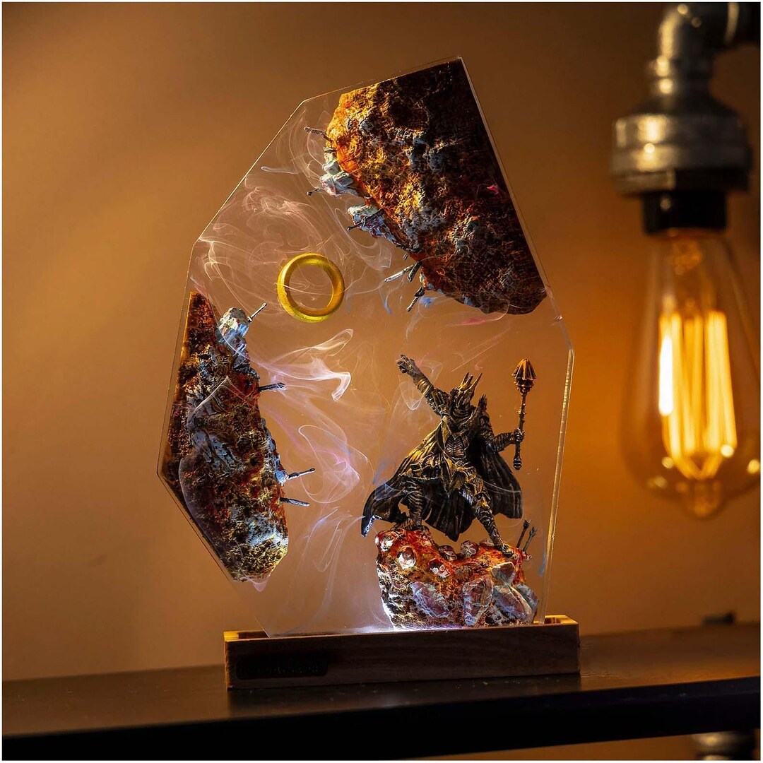 L.OTR L.ord O.f Ri.ngs the One Ring Sauron Dark Lord Epoxy Resin Lamp ...