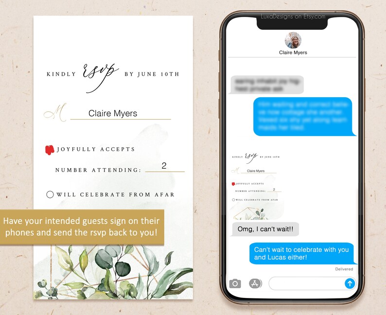 Electronical Wedding Invitation With Rsvp Evite With Rsvp - Etsy