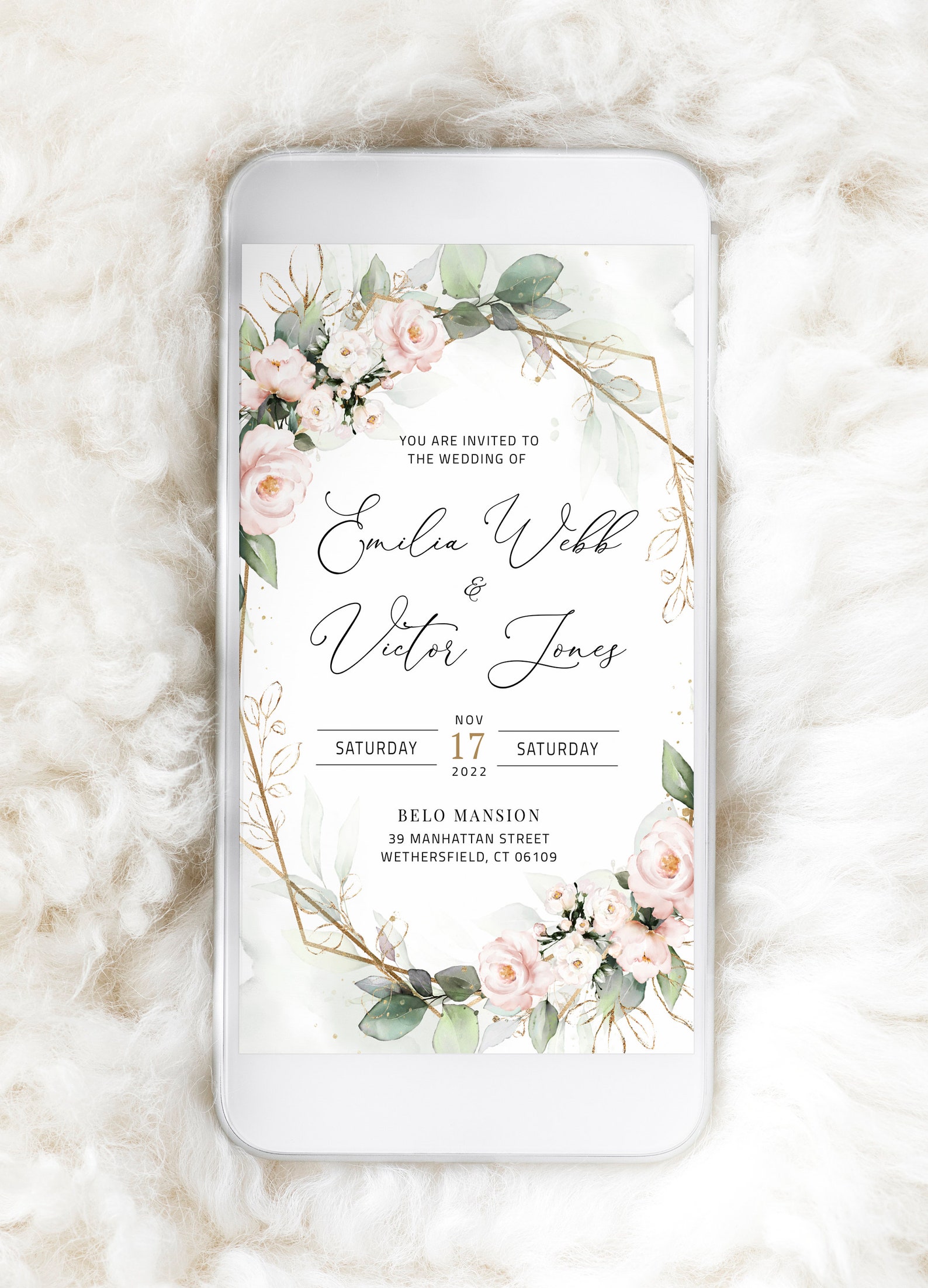 Electronic Wedding Invitation Template E Invite Wedding - Etsy
