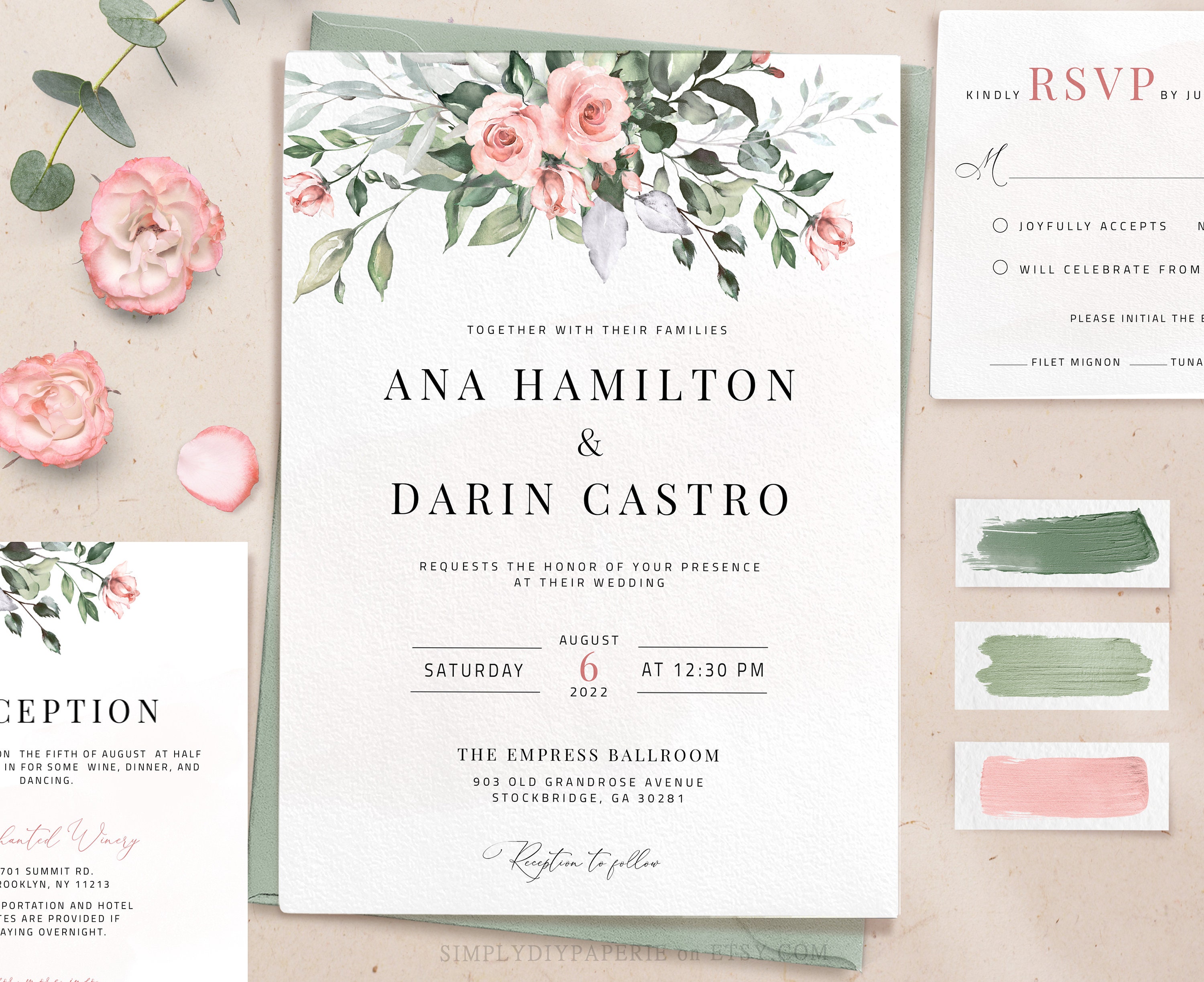 Blush And Sage Wedding