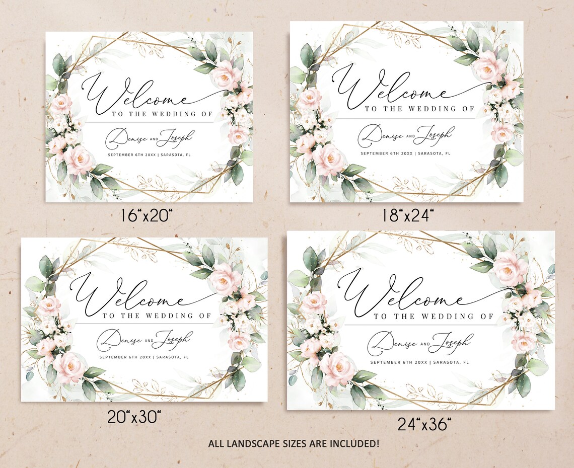 Geometric Welcome Sign Blush Wedding Sign Welcome Sign - Etsy