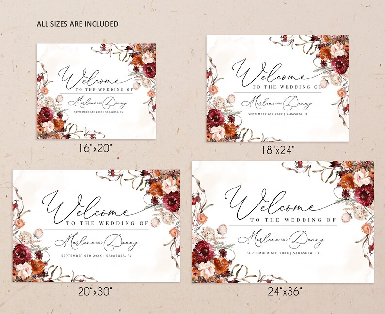 Fall Wedding Welcome Sign Autumn Welcome Sign Printable - Etsy