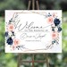 Blush and Navy Welcome Sign Template, Wedding Welcome Sign, Bridal ...