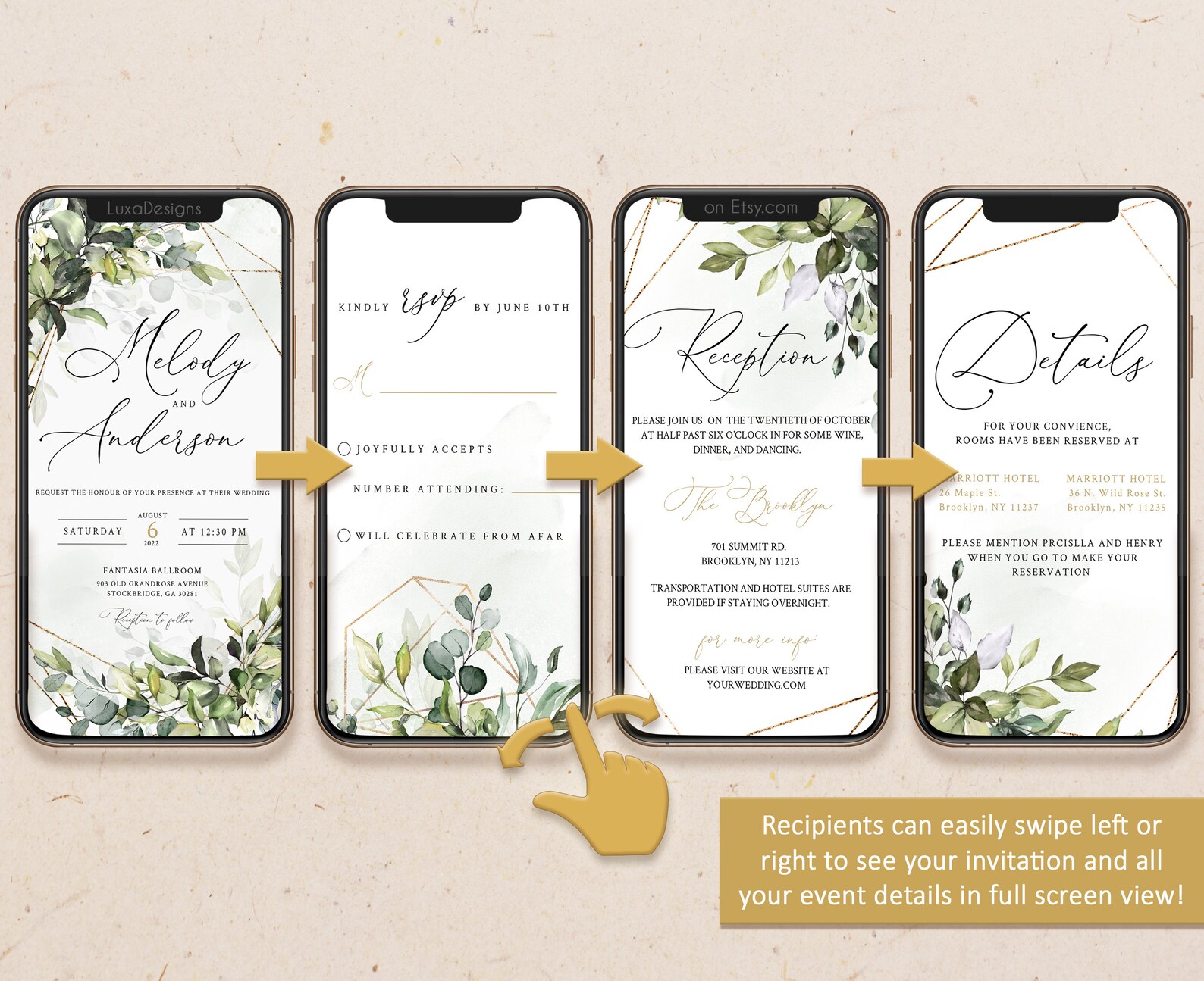 Electronical Wedding Invitation With Rsvp Evite With Rsvp - Etsy