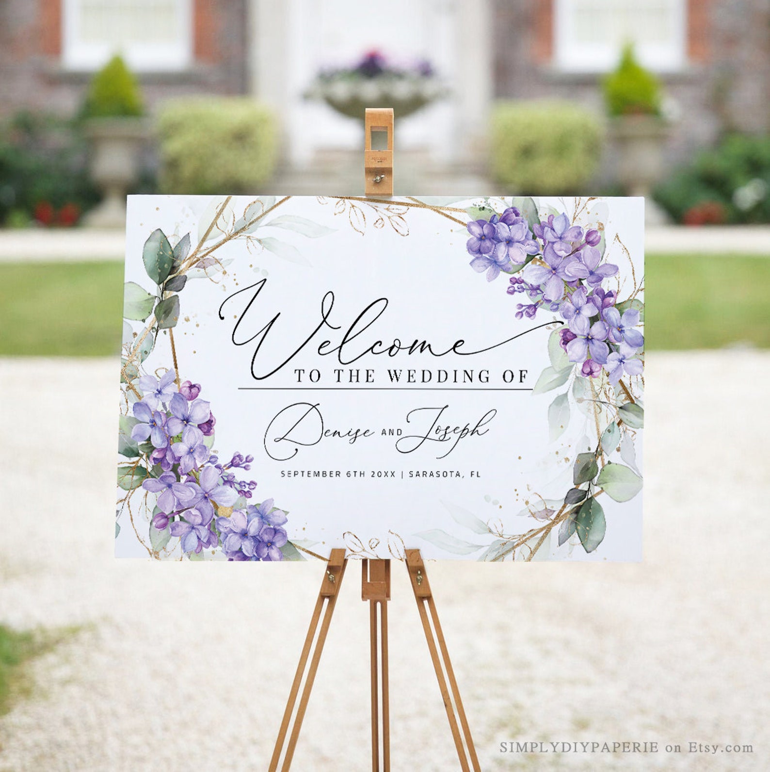 Lilac Wedding Welcome Sign Template Download Purple Wedding - Etsy