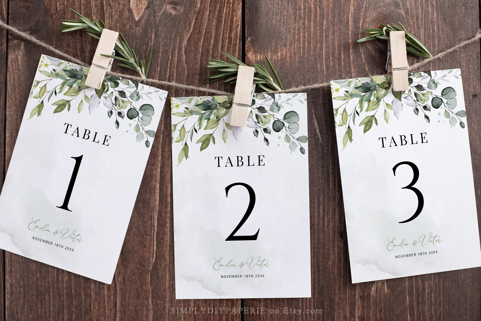 MYRA Greenery Table Number Template Boho Wedding Table Decor - Etsy