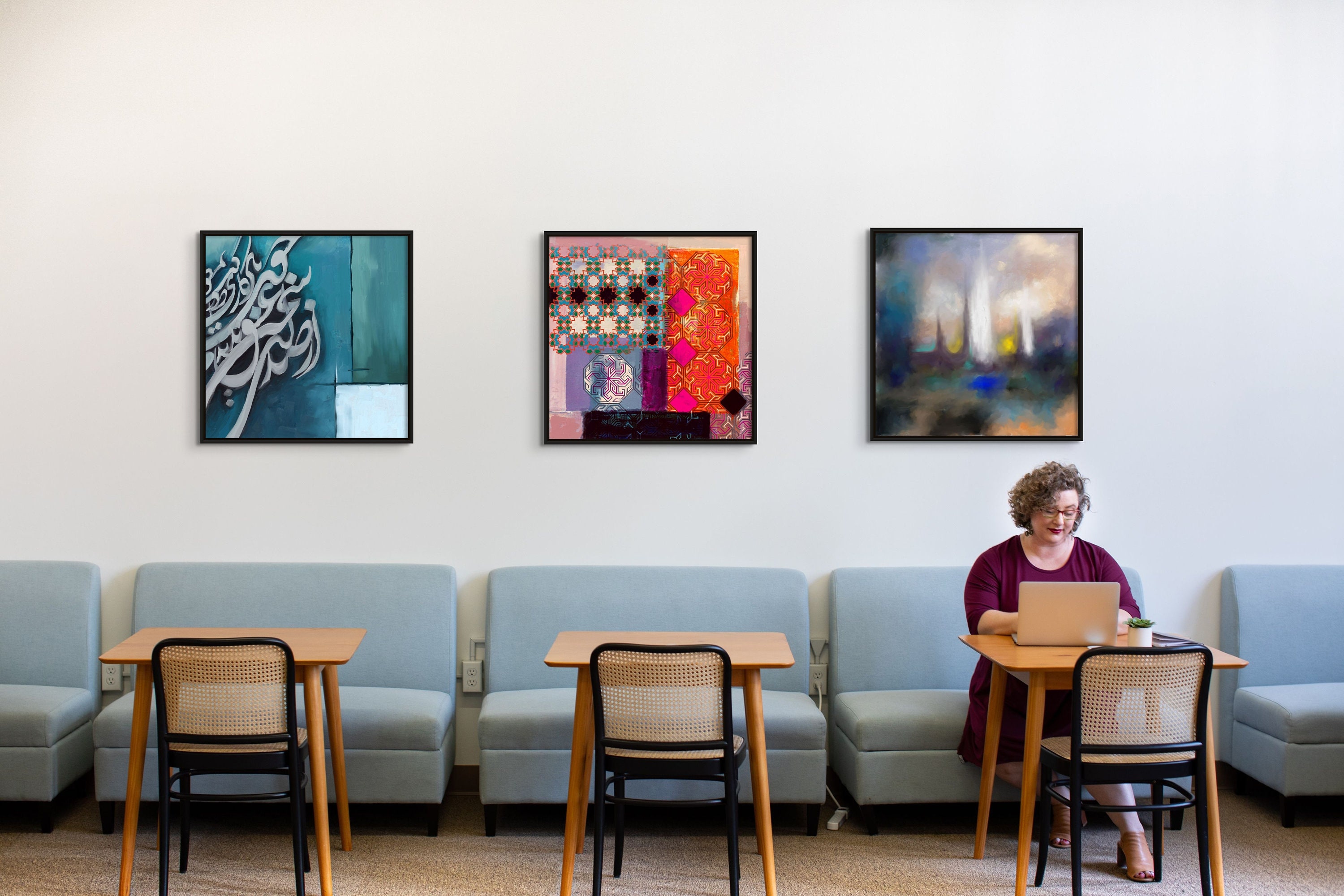 Persian Calligraphy Canvas Abstract Islamic Art, Persian Home Decor ...