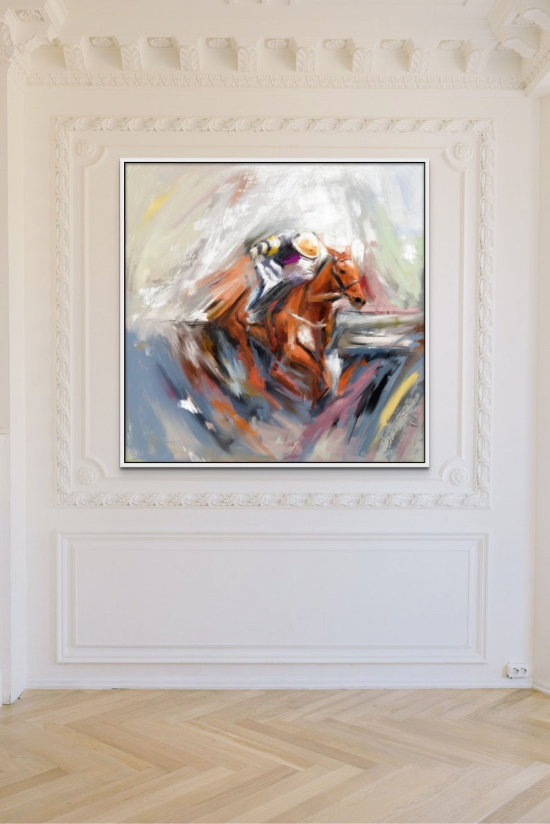 Polo Player Painting on Canvas Horse Artwork Canvas Print - Etsy