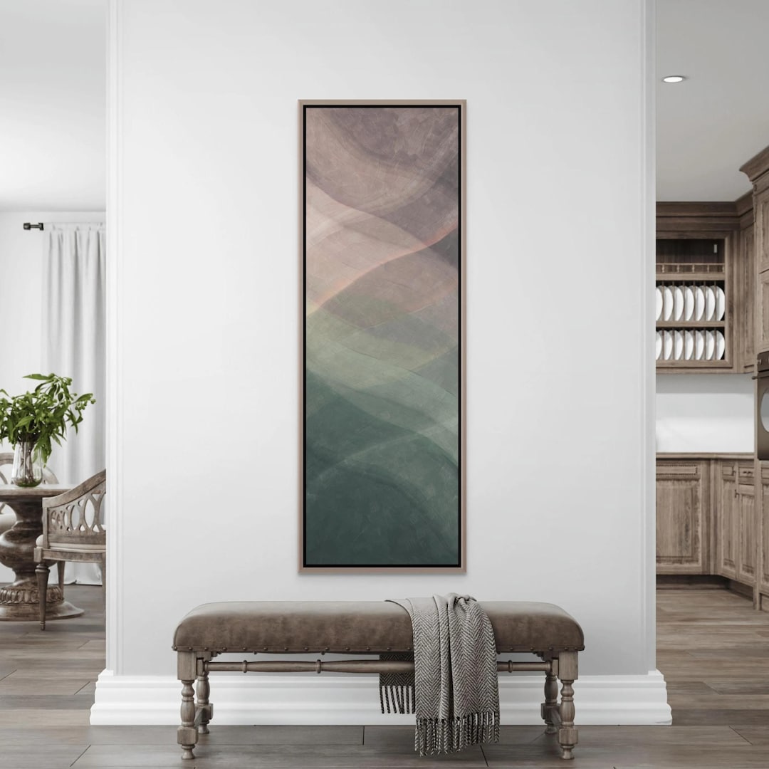 Sage Green Mid Century Modern Canvas, Framed Luxe Minimalist Wall Art ...