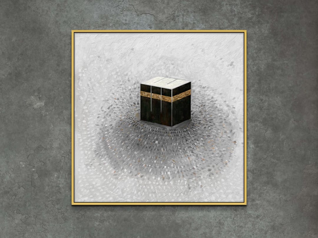 Holy Kaaba Painting Islamic Art Canvas Print, Masjid Al-haram Islamic ...