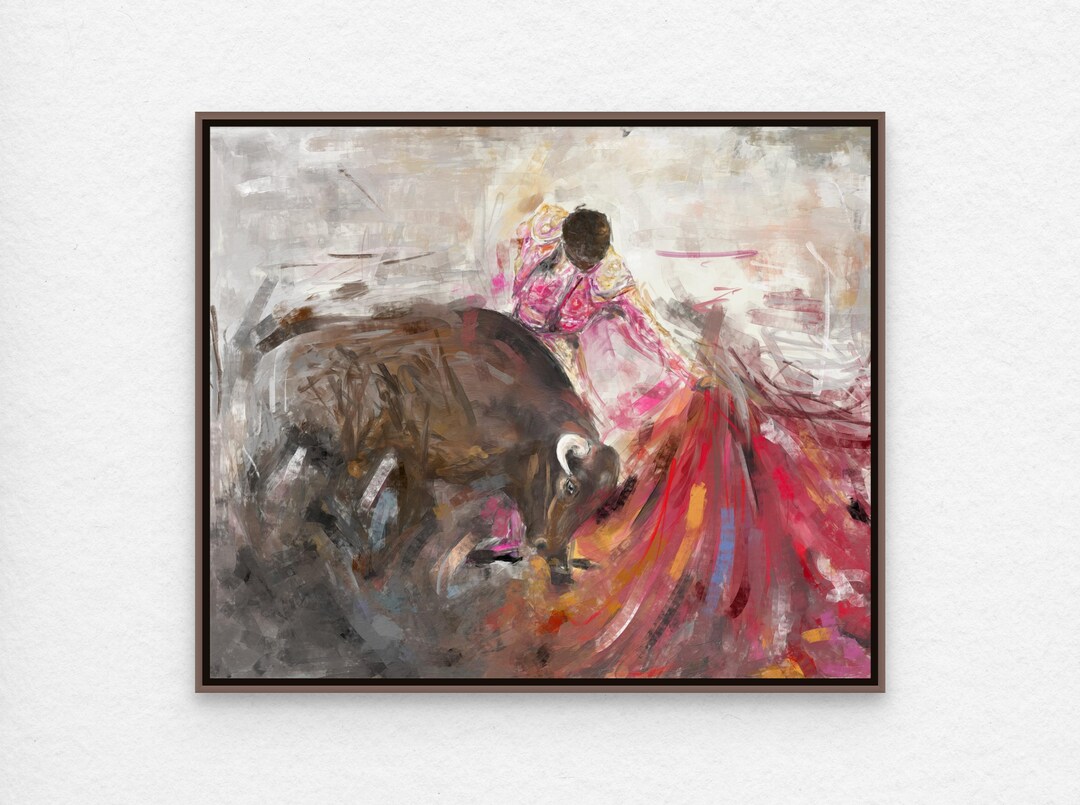 Spanish Matador Oil Painting Original Bull Fighter Art, Mexican Home ...