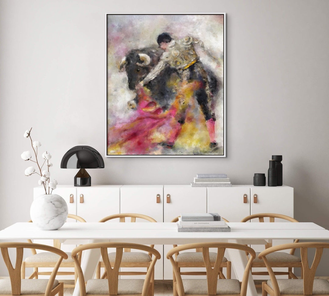 Matador Bull Fighter Oil Painting Torero Art, Corrida Artwork Canvas ...
