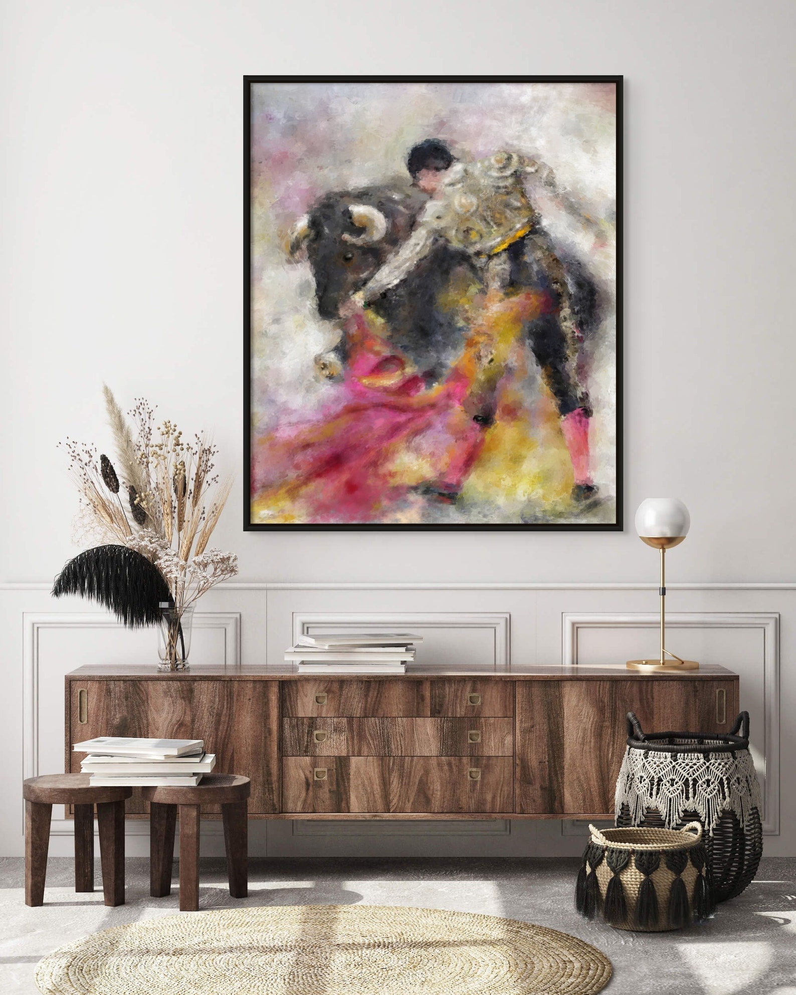 Matador Bull Fighter Oil Painting Torero Art, Corrida Artwork Canvas ...