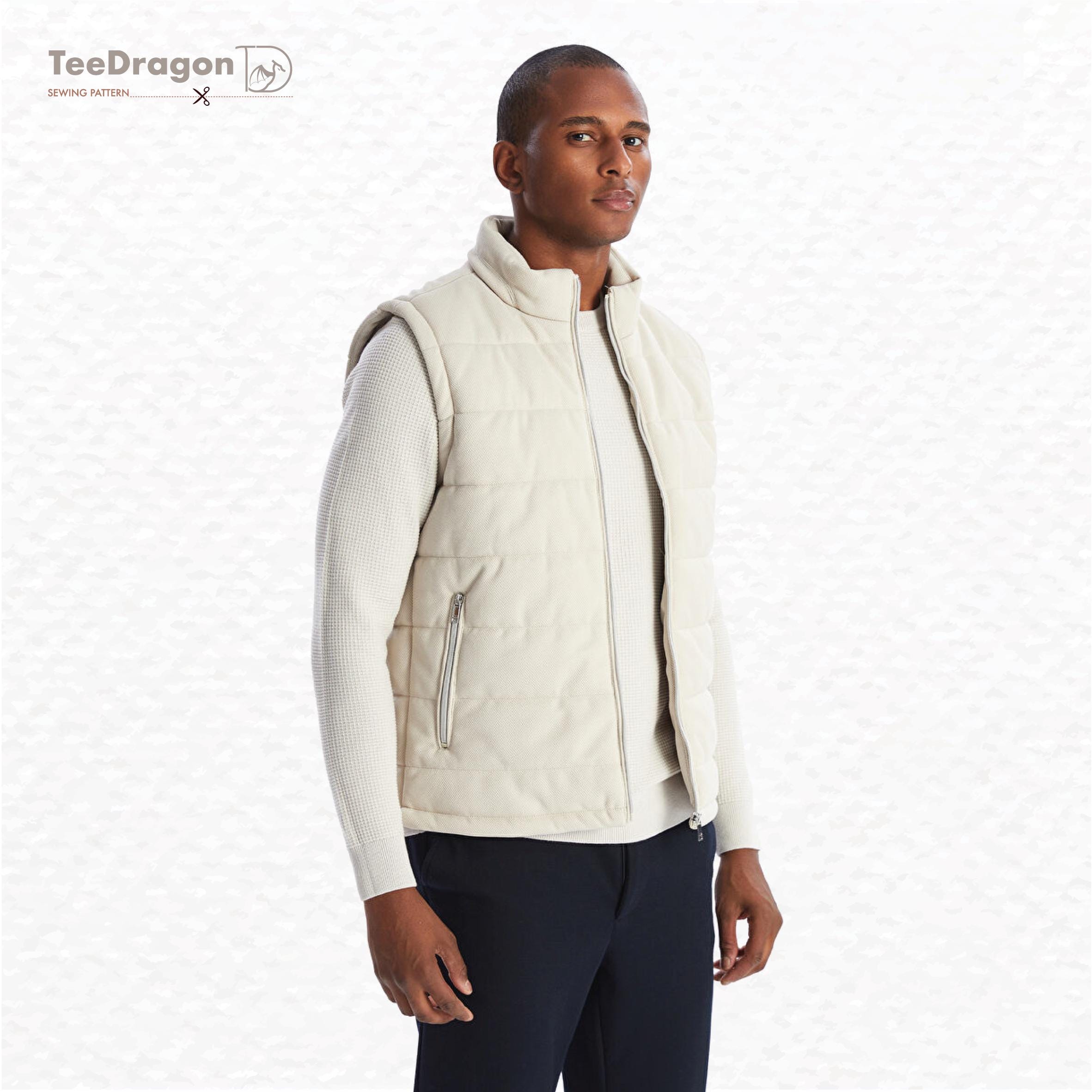 Men's Puffer Vest Sewing Pattern PDF | DIY Vest Pattern | Jacket Sewing ...