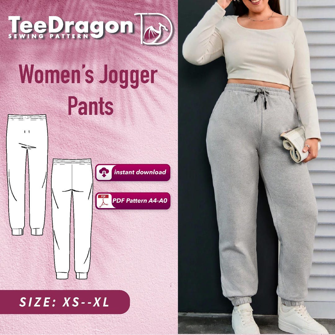 Women's Jogger Pants Sewing Pattern Pdf Digital Download, Sizes XS-XL ...