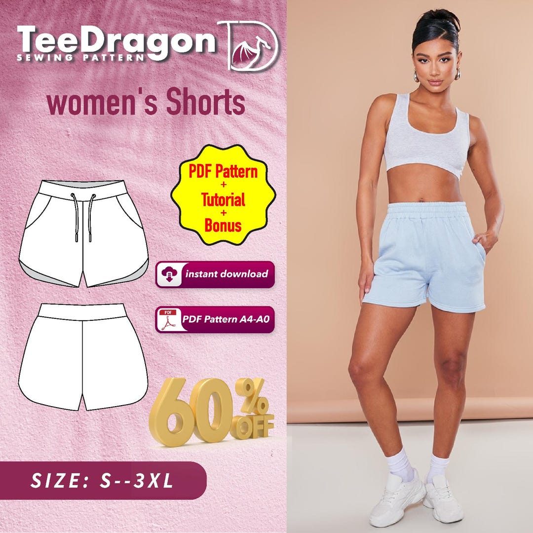 Women's Shorts Sewing Pattern PDF Summer & Gym Shorts DIY Pattern Comfy ...