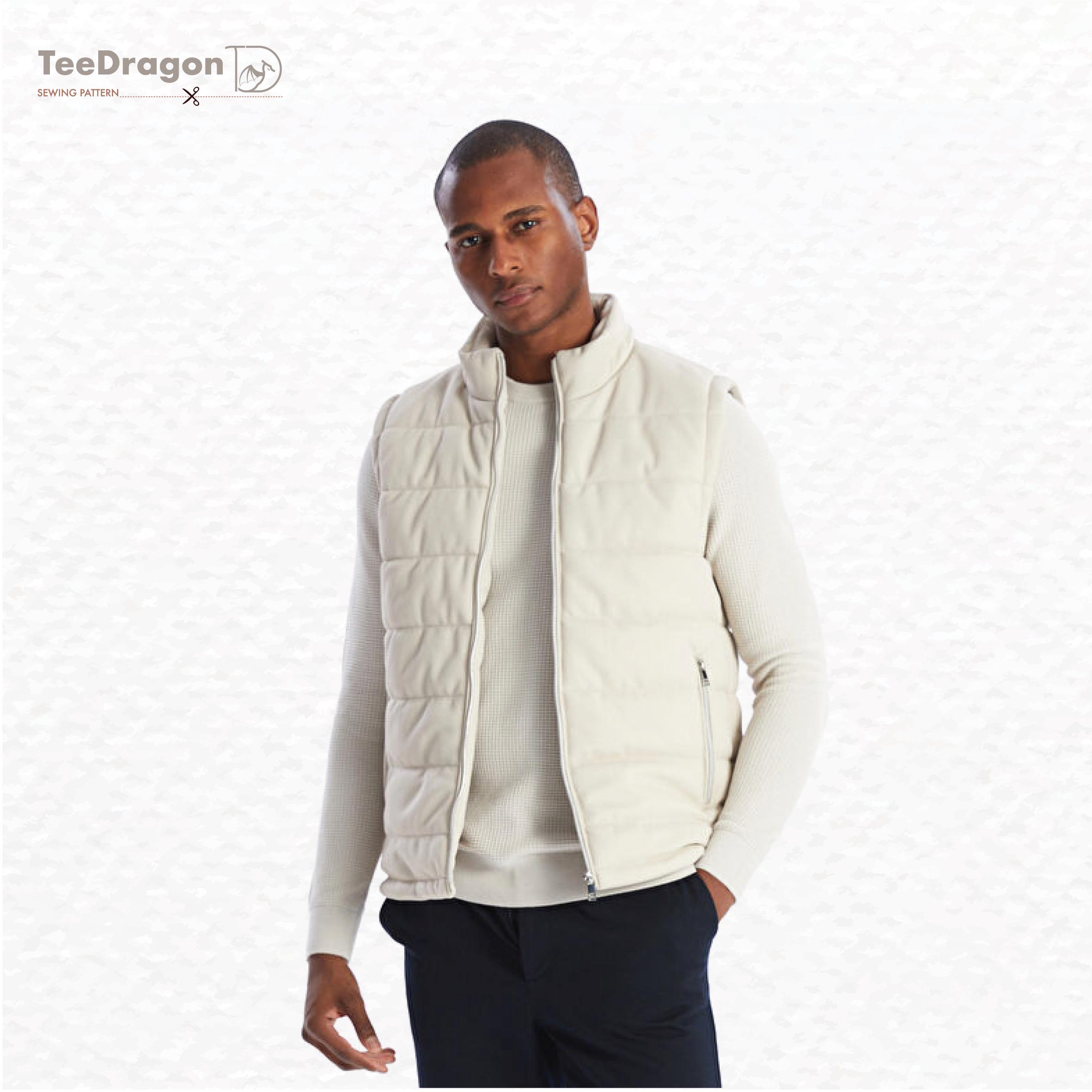 Men's Puffer Vest Sewing Pattern PDF | DIY Vest Pattern | Jacket Sewing ...