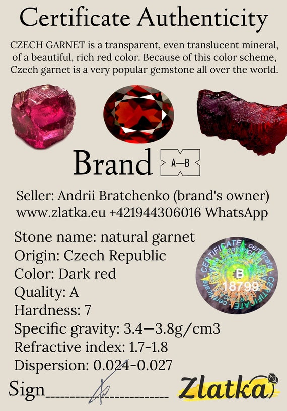 Czech garnet stone store
