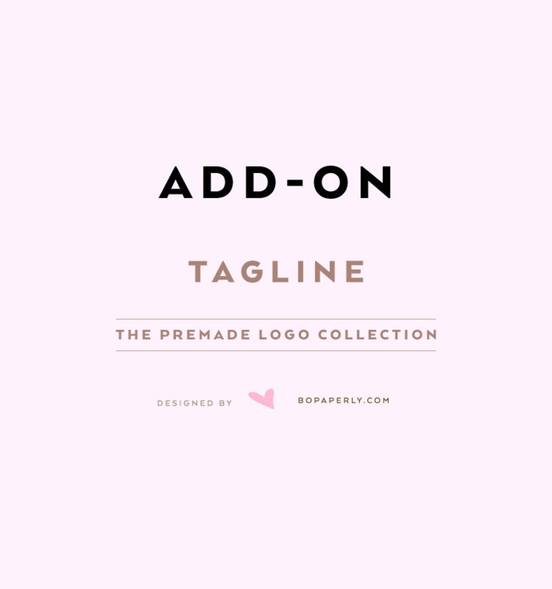 Logo Tagline Add on Additions to Your Order Premade Logo Set - Etsy